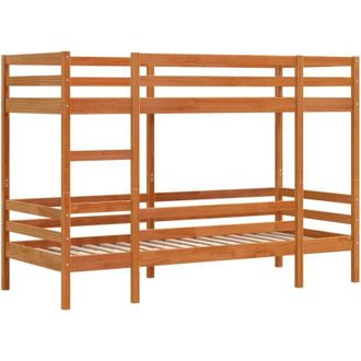 vidaXL Vidaxl - Lit superpos&eacute; cire marron 80x200 cm bois de pin massif
