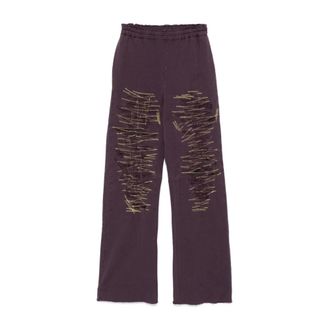 Maison Margiela Femme, Pantalons, Violet, Taille: 38 FR Pantalon &agrave; Jambes Larges