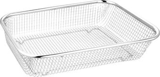 Hemoton Edelstahl Sieb für Spüle Edelstahl Seiher Siebkorb Für Küchenspüle Metallsieb Viereckig Über Spülsieb Frittierkorb Rechteckig Sieb Küchensiebe aus für