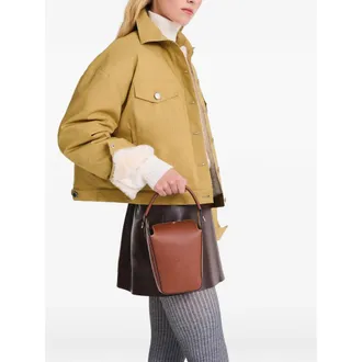 Longchamp Calf Leather Top Handle Bag - Brown