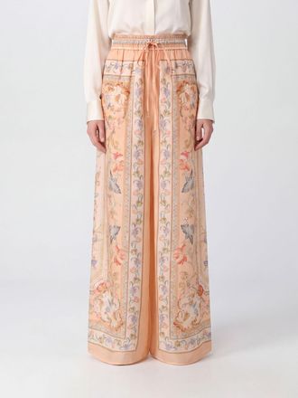 Zimmermann Pantalon palazzo Roselight taille haute en soie &agrave; imprim&eacute; floral