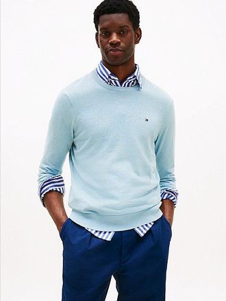 Tommy Hilfiger Pull &agrave; col ras-du-cou et drapeau brod&eacute;