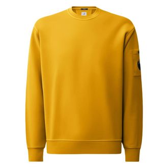 C.P. Company Brushed And Emerized Diagonal Fleece Crewneck Lens Sweatshirt - - Sweatshirts & Hoodies - Herren - Gelb - XL