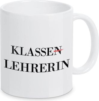 artboxONE Tasse Klassen-Lehrerin von AB1 Edition - Kaffeetasse Schwarzwei&szlig;