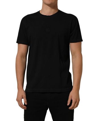 Dolce & Gabbana Crew Neck Cotton T-Shirt - Black