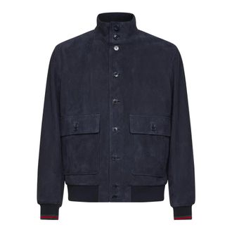 Gucci Camoscio Bomberjacke - - Jackets - Herren - Blau - S