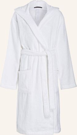 Schiesser Damen-Bademantel Essentials Mit Kapuze weiss