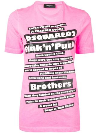 Dsquared2 t-shirt imprim&eacute; - Rose