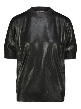Junya Watanabe t-shirt en maille &agrave; manches courtes - Noir