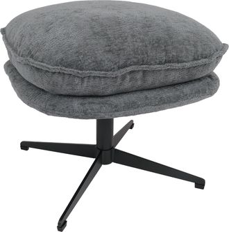 Mendler Hocker mit Polster HWC-P32, Sitz-/Fußhocker Fußablage Ottomane Stoff/Textil Chenille (370 g/m²) - grau