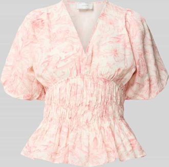 Neo Noir Blusenshirt mit Puff&auml;rmeln und V-Ausschnitt Modell Minutti