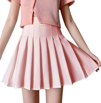 Dreshow Basic Solid Stretchy Flared Beil&auml;ufige Mini Skater-rock f&uuml;r Damen M&auml;dchen