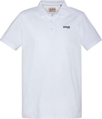 Schott NYC Homme Pscasual Polo Shirt, Blanc, XXL EU