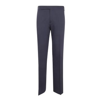 Lardini Wool Blend Flat Front Dress Pants - - Trousers - Herren - Blau - L
