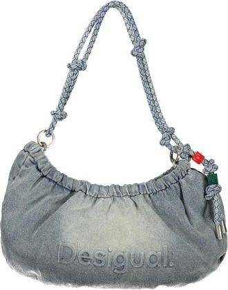 Desigual Femme, Sacs, Bleu, Taille: ONE Size Half Logo Denim Waverly Bag