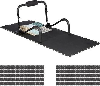Relaxdays Relaxdays - Tapis de sol protection appareil sportif, lot de 120 dalles amortissantes, 30x30 cm, 1cm &eacute;paisseur, 10,75 m&sup2;, noir
