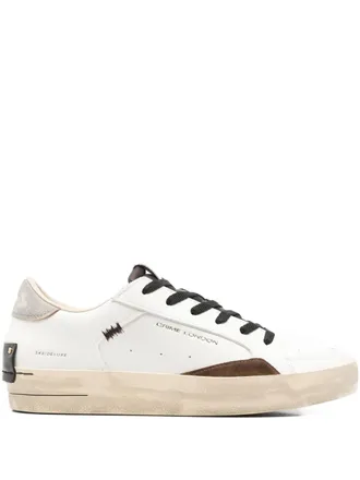 Crime London baskets Sk8 Deluxe &agrave; empi&egrave;cements - Blanc