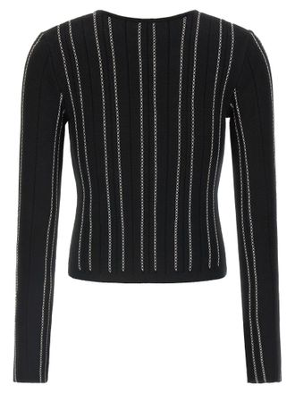 Elisabetta Franchi Origami-Weave Knit Cardigan - Black