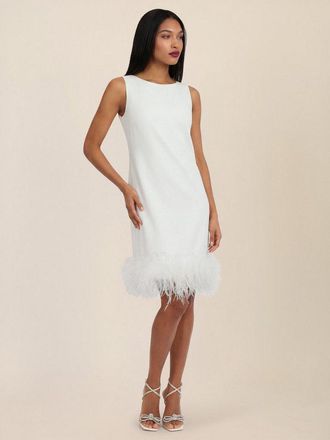 Apart Midikleid mit Federsaum