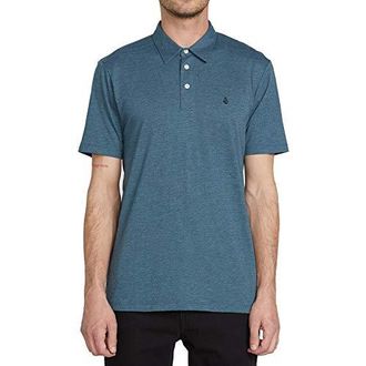 Volcom Short Sleeve Polo Shirt - Classic Fit, Soft Cotton Blend, Modern Casual Top, air Force Bleu, XL Homme