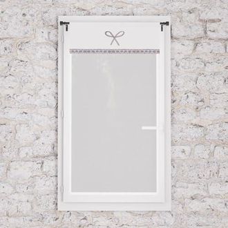 Soleil d'Ocre Brise bise brodé en Coton 45x90 cm Emilie Blanc