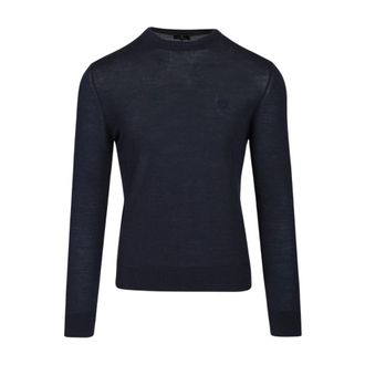 Etro Pullover aus Wolle und Seide mit Pegaso-Stickerei - - Knitwear - Herren - Blau - L