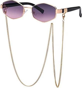 Generic Chaîne tendance 2025 pour hommes et femmes, lunettes de soleil décoratives, vacances en plein air, plage (couleur : C, taille : moyenne)