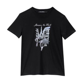 Karl Lagerfeld Paris Sketch T-shirt - - Tops - Damen - Schwarzk - M