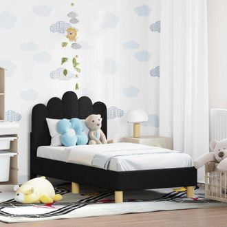 vidaXL vidaXL Cadre de lit pour tout-petit avec t&ecirc;te de lit Noir 70 x 140 cm