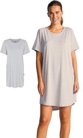 JBS Chemise de nuit &agrave; manches courtes pour femme - Chemise de nuit en bambou et coton bio - Robe de nuit respirante pour femme - Grande chemise douce pour
