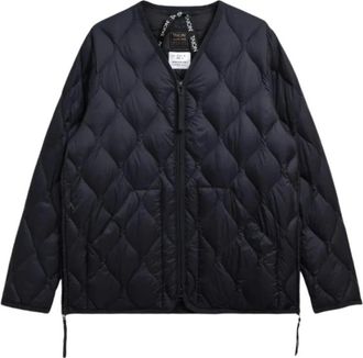 TAION Taion, Homme, Vestes, Bleu, Taille: S Blouson dhiver militaire en duvet &agrave; col en V et fermeture &eacute;clair