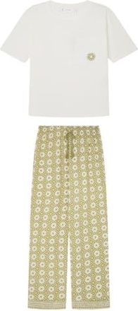 Women'secret Pyjama Long Weekly Sunshine Ensemble de Pijama, CRÈME, S Femme