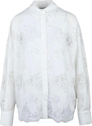 Ermanno Scervino Femme, Blouses et Chemises, Blanc, Taille: 42 FR Camicia Ricamata