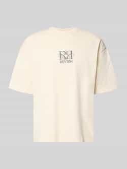 Review T-Shirt mit Label-Stitching und Rundhalsausschnitt