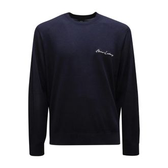 Armani Pullover aus Wollmischung mit Rundhalsausschnitt - - Knitwear - Herren - Blau - XL