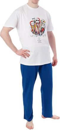 Disney Pyjamas Nightmare Before Christmas | Pyjamas de Noël pour Hommes à Manches Courtes | Pyjamas Jack Skellington pour Hommes | Blanc | S