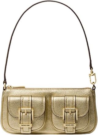 Michael Kors Femme, Sacs, Jaune, Taille: ONE Size Zoe Small Metallic Pebbled Leather Convertible Pochette