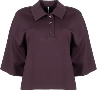 Liviana Conti Geknöpftes Poloshirt - Violett