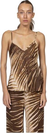 Just Cavalli Femme, Tops, Multicolore, Taille: 36 FR Camicia Raso 751 Tiger