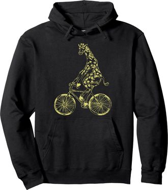 Seembo Giraffe Radfahren Fahrrad Lustig Biker Animal Biking Cool Bike Pullover Hoodie