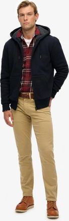 Superdry Sweat &agrave; capuche doubl&eacute; &agrave; fermeture &eacute;clair - Bleu marine &eacute;clipse