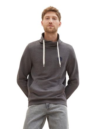 Tom Tailor Herren Snood Sweatshirt mit Logo-Badge