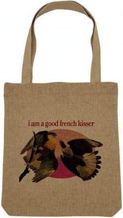 Fabulous Sac Shopping Tote Bag Aspect Lin - Good French Kisser Collage Vintage Illustration Art Animal Oiseau Humour Zoomer - Sac de Courses Toile Epaisse 360g