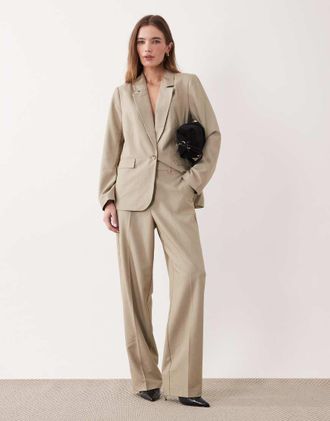 Vila Elegante Hose mit geradem Schnitt in Seneca Rock meliert, Kombiteil-Neutral