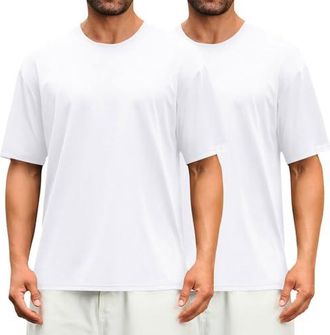 Generic T-shirt uni pour homme 2026 nouveau t-shirt d&eacute;t&eacute; d&eacute;contract&eacute; col rond manches courtes t-shirt classique basique 2 pi&egrave;ces pour int&eacute;rieur et ext&eacute;rieur, 