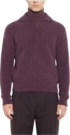 Paolo Pecora Maglia Girocollo - - Knitwear - Herren - Lila - L