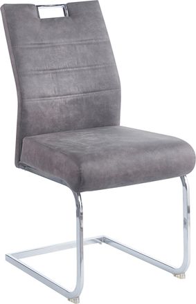 CARRYHOME Schwingstuhl, Grau, Metall, Textil, C-Form, Rundrohr, 50x61x98 cm, mit Griff, Esszimmer, St&uuml;hle, Esszimmerst&uuml;hle, Schwingst&uuml;hle