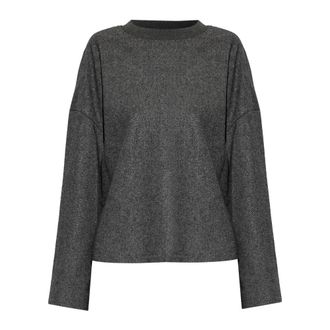 Emporio Armani Lurex-Garn Pullover - - Knitwear - Damen - Grau - 2XS