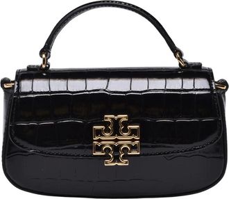 Tory Burch Femme, Sacs, Noir, Taille: ONE Size Britten Mini Embossed Satchel
