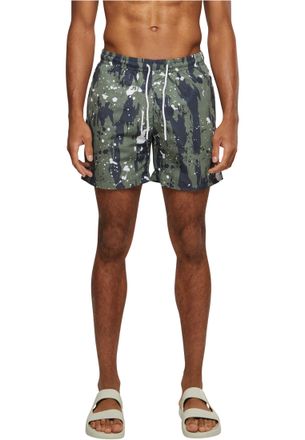 Urban Classics Herren Badehose Pattern Swim Shorts, Herren Badeshorts mit Muster, erhältlich in vielen Farbvarianten, White dot camo AOP, 4XL